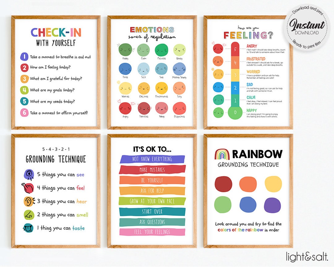 Calm Corner Bundle Set of 6 Posters, Zones of Regulation, Feelings ...