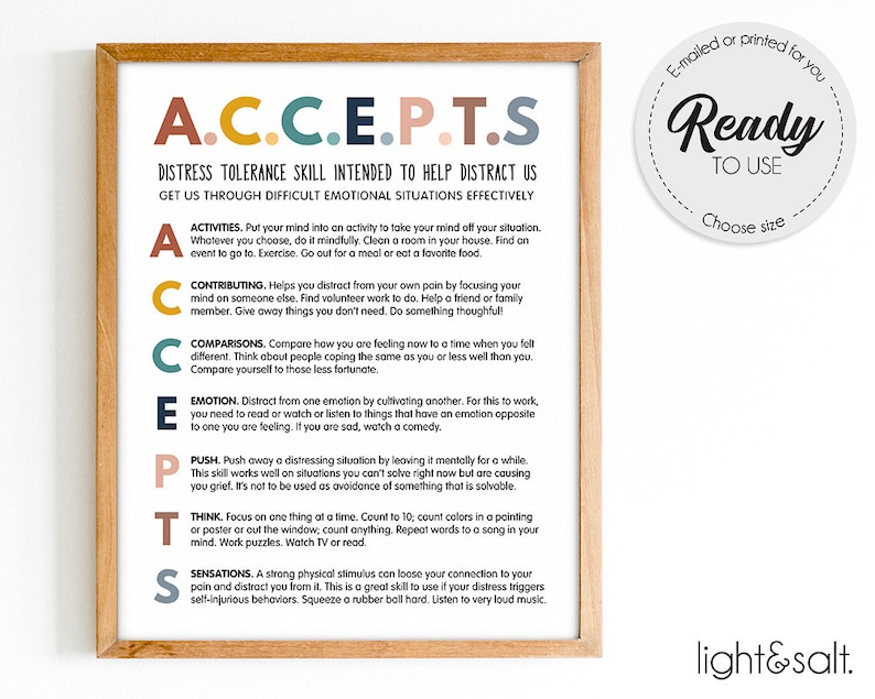 ACCEPTS DBT Poster Mental Health Poster Therapy Poster - Etsy