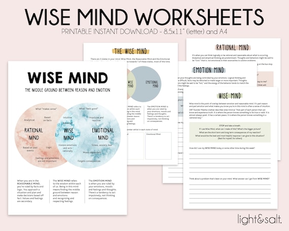 Dbt Wise Mind Worksheet Wise Mind Beyond Decision Making: Embracing