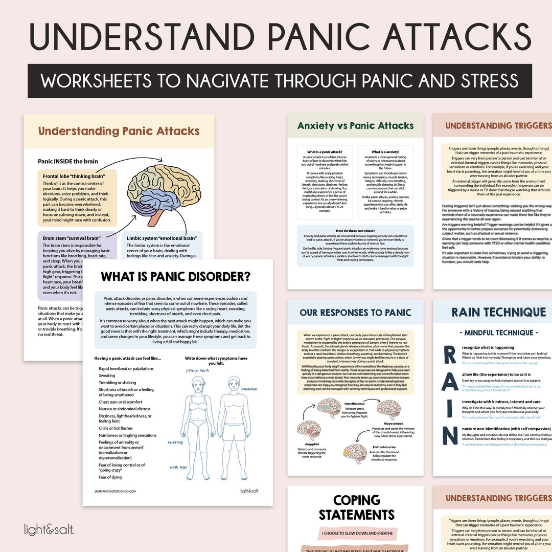 Panic Attack Workbook, Panic Disorder Workbook, Anxiety Relief ...