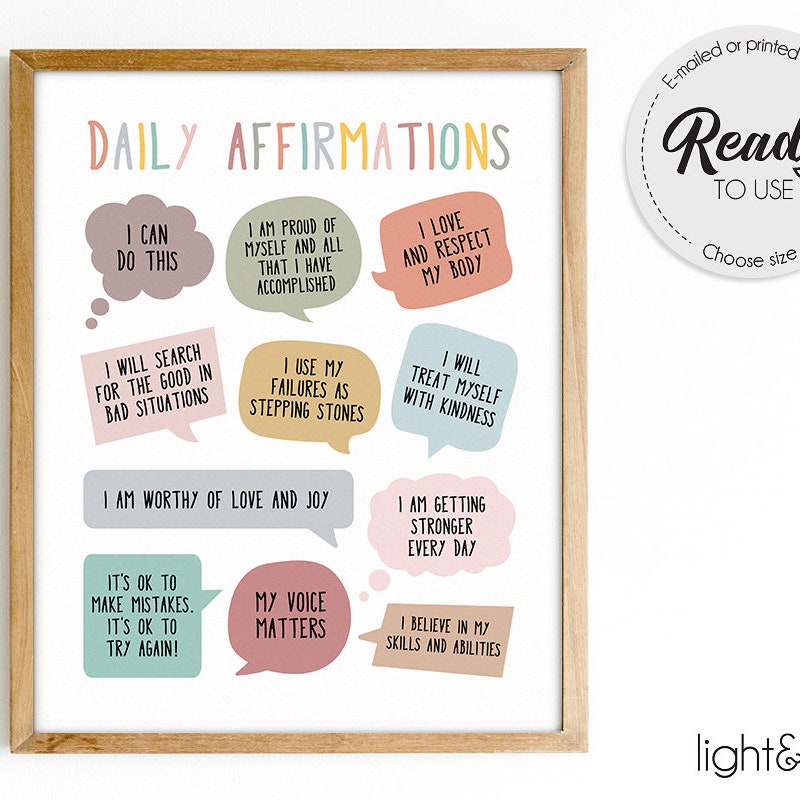 Daily Affirmations Poster - Etsy