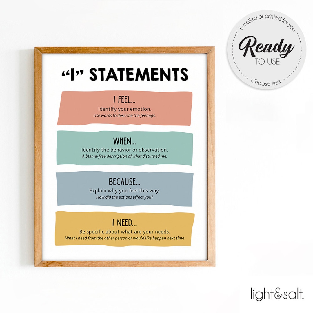 I Statements Poster, Assertive Communication, School Counselor ...