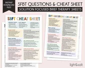 Solution Focused Therapy Questions Cheat Sheet SFBT (Instant Download ...
