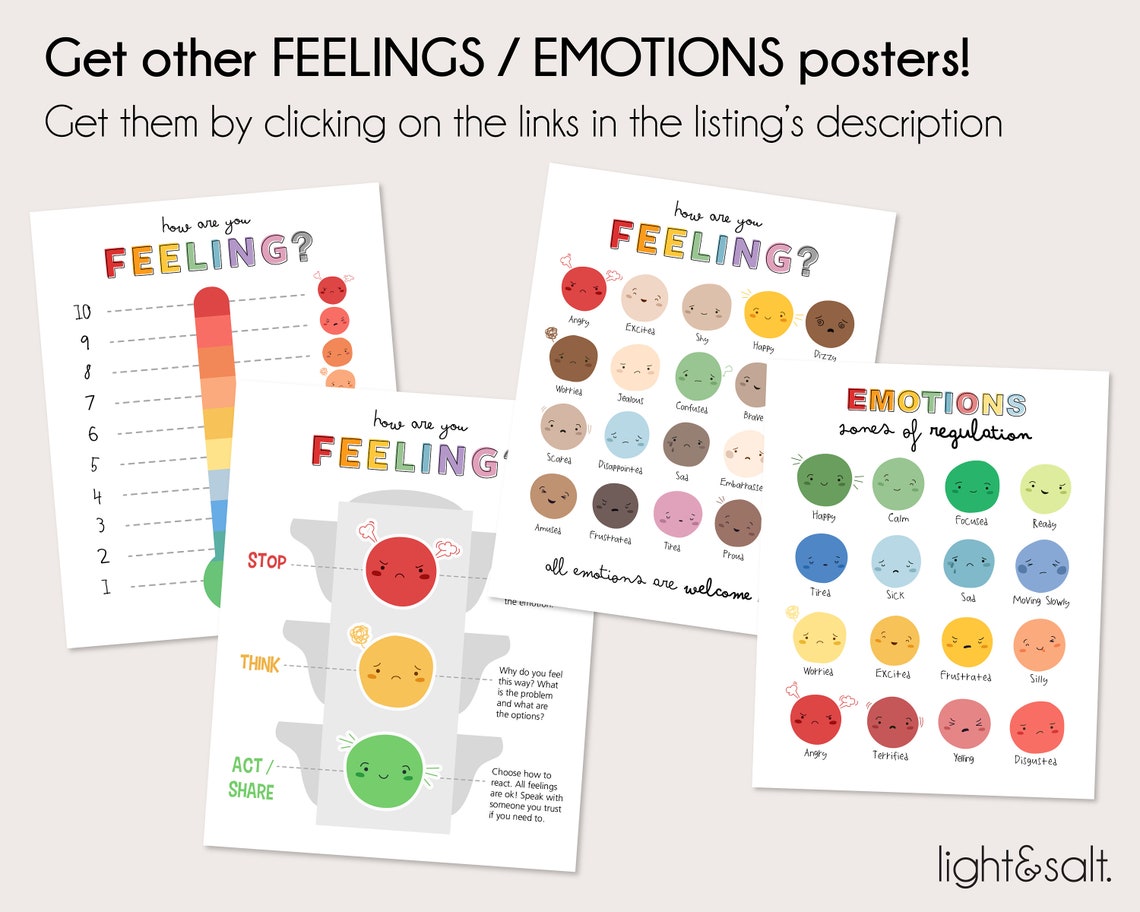 Feelings Thermometer With Coping Skills Worksheets Zones of - Etsy