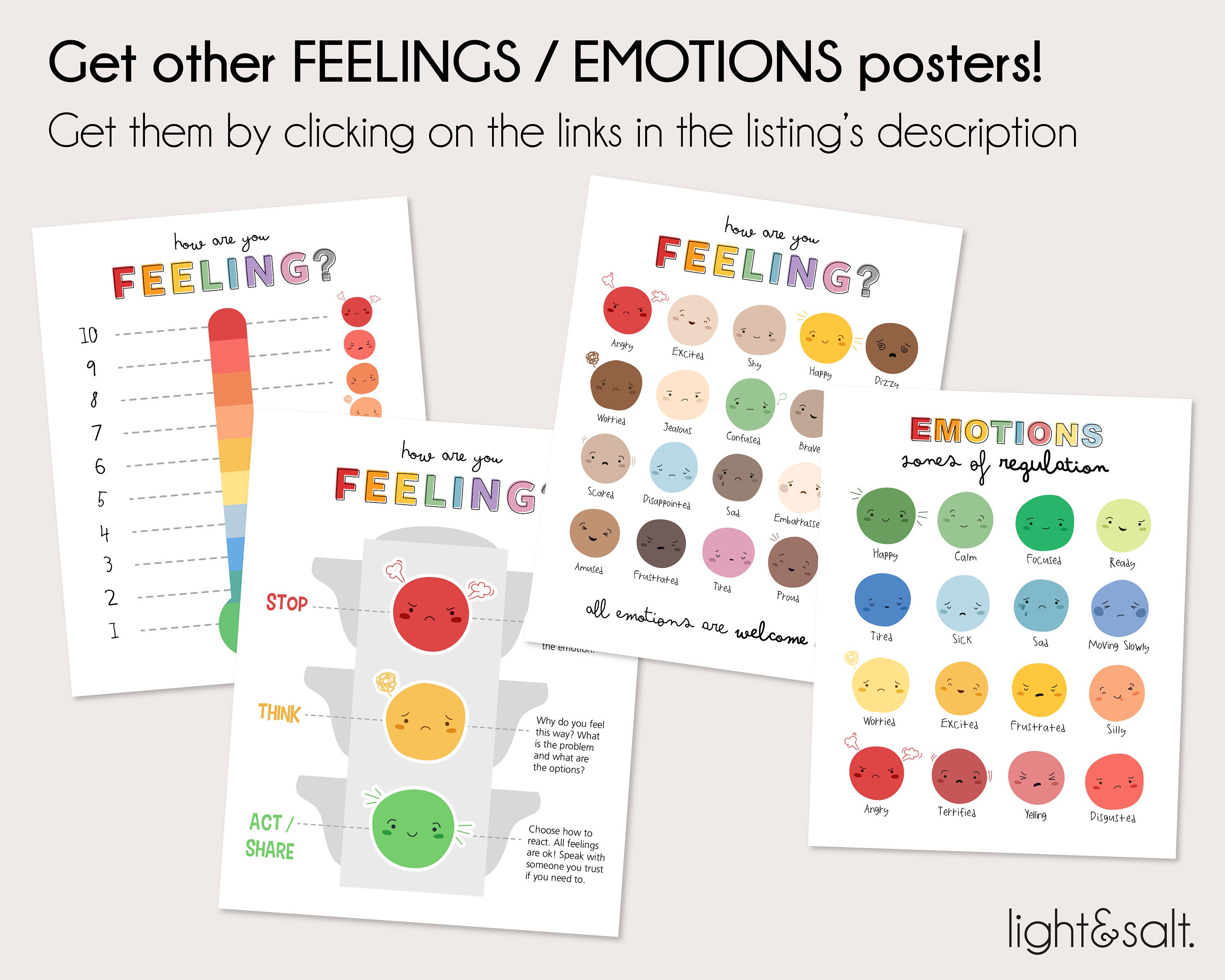 Feelings Thermometer With Coping Skills Worksheets Zones of - Etsy