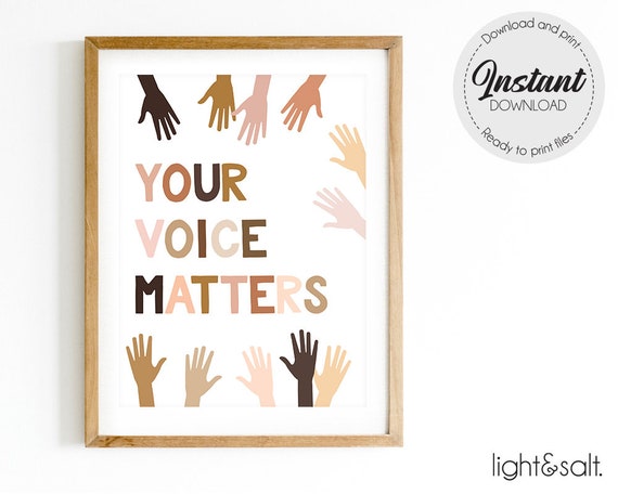 Your Voice Matters Stronger Together Equality Poster | Etsy