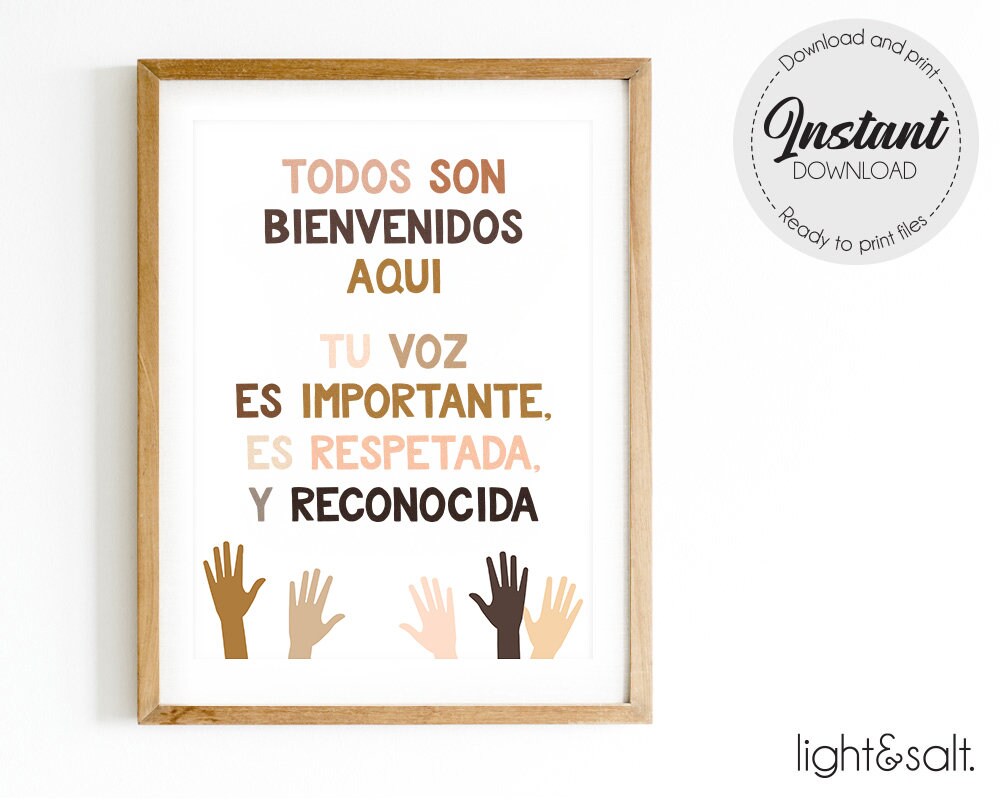 Todos Son Bienvenidos Aqui Igualdad BLM Children Hands All - Etsy