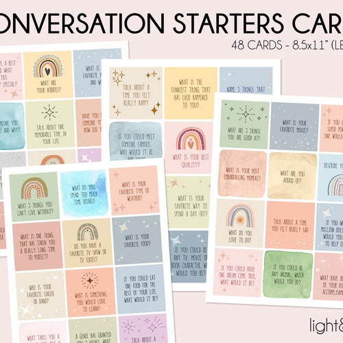 Conversation Starters Ice Breaker Table Talk Conversation - Etsy