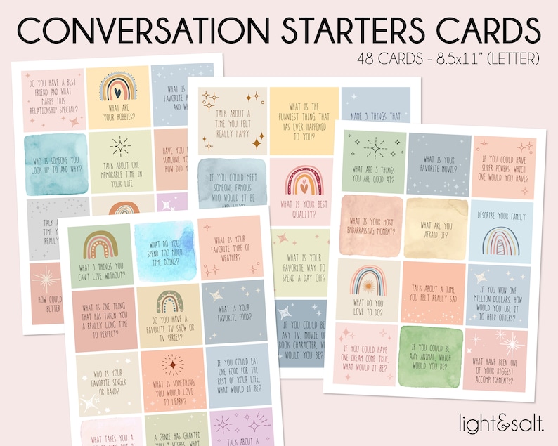 Conversation Starters Ice Breaker, Table Talk Conversation Cards ...
