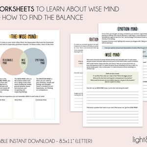 DBT Wise Mind Worksheets DBT Skills DBT Therapy Tools - Etsy