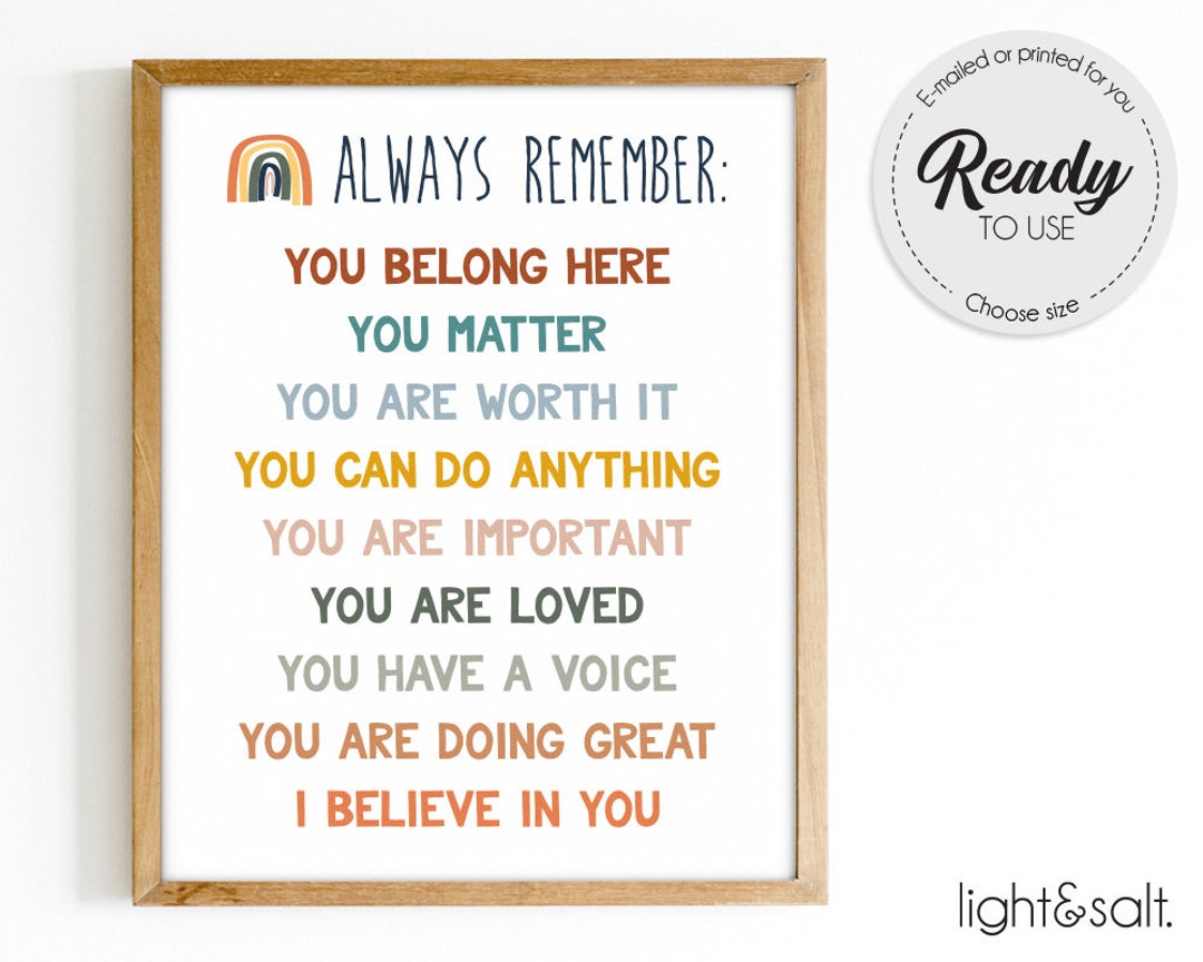 You Belong Here, Inclusive Classroom Decor, Classroom Rules, You Matter ...