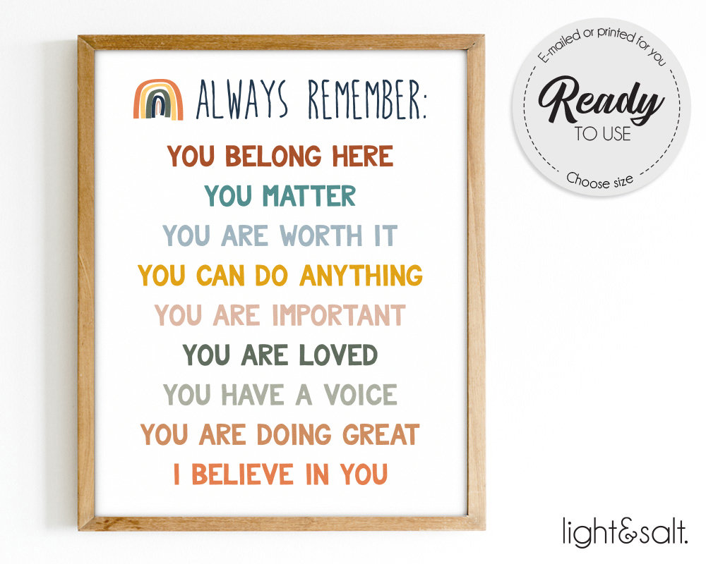 You Belong Here Inclusive Classroom Decor Classroom Rules - Etsy