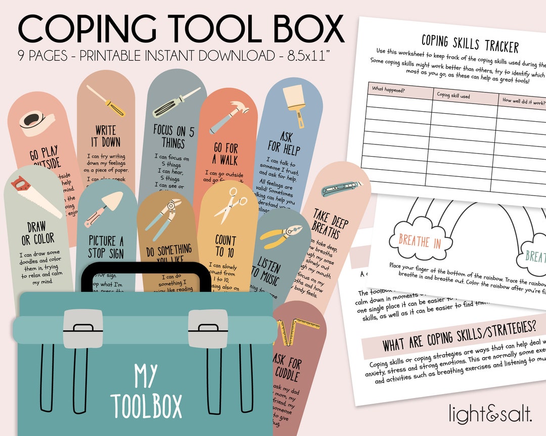 Coping Skills Tool Box, Self Regulation, Feelings Poster, Anxiety Cards ...