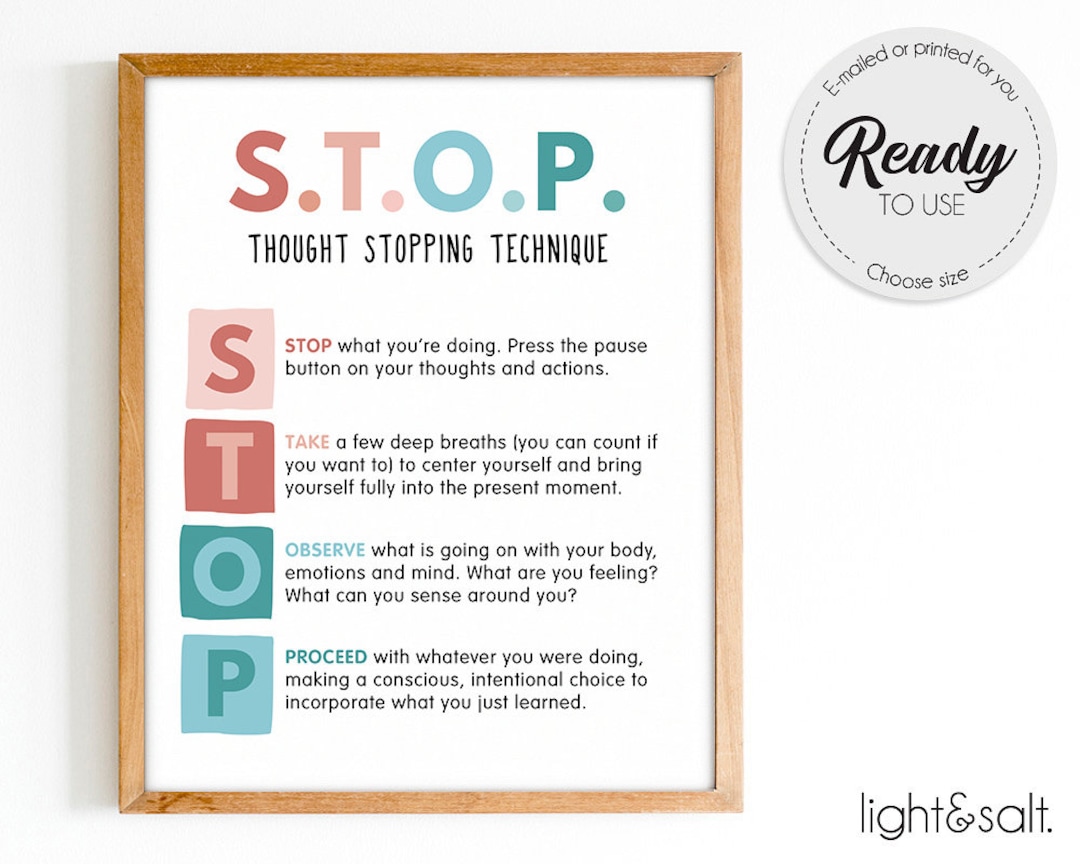 STOP Grounding Technique, Social Emotional Learning, Mental Health ...