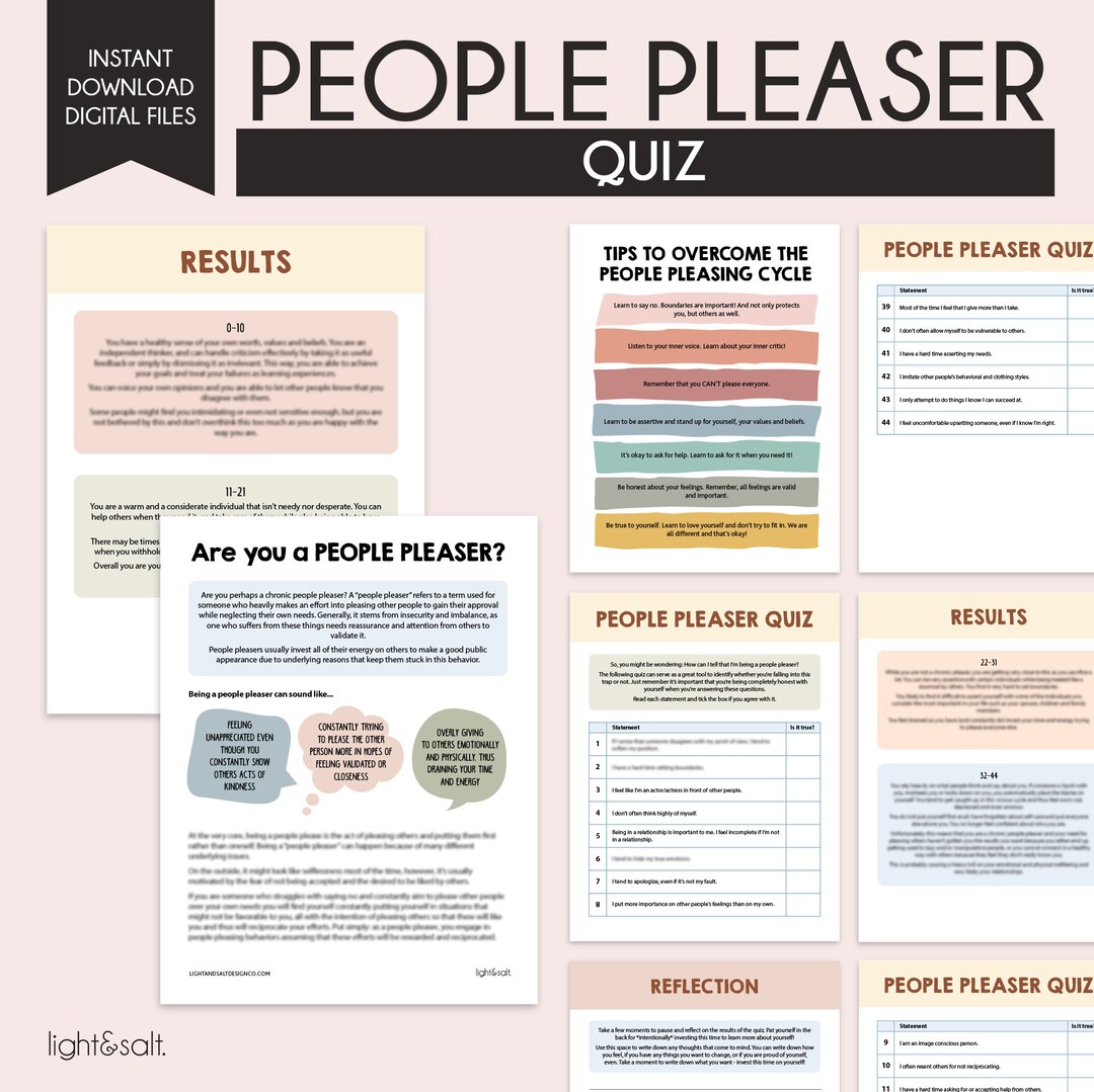 People Pleaser Quiz, Self Help, Perfectionist, Inner Child, Teen Mental ...