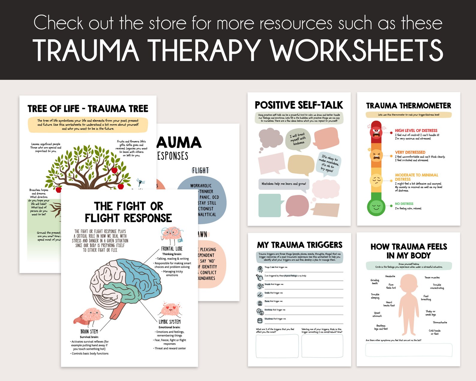 Trauma Triggers Poster, Mental Health Poster, Therapy Office Decor, CBT ...