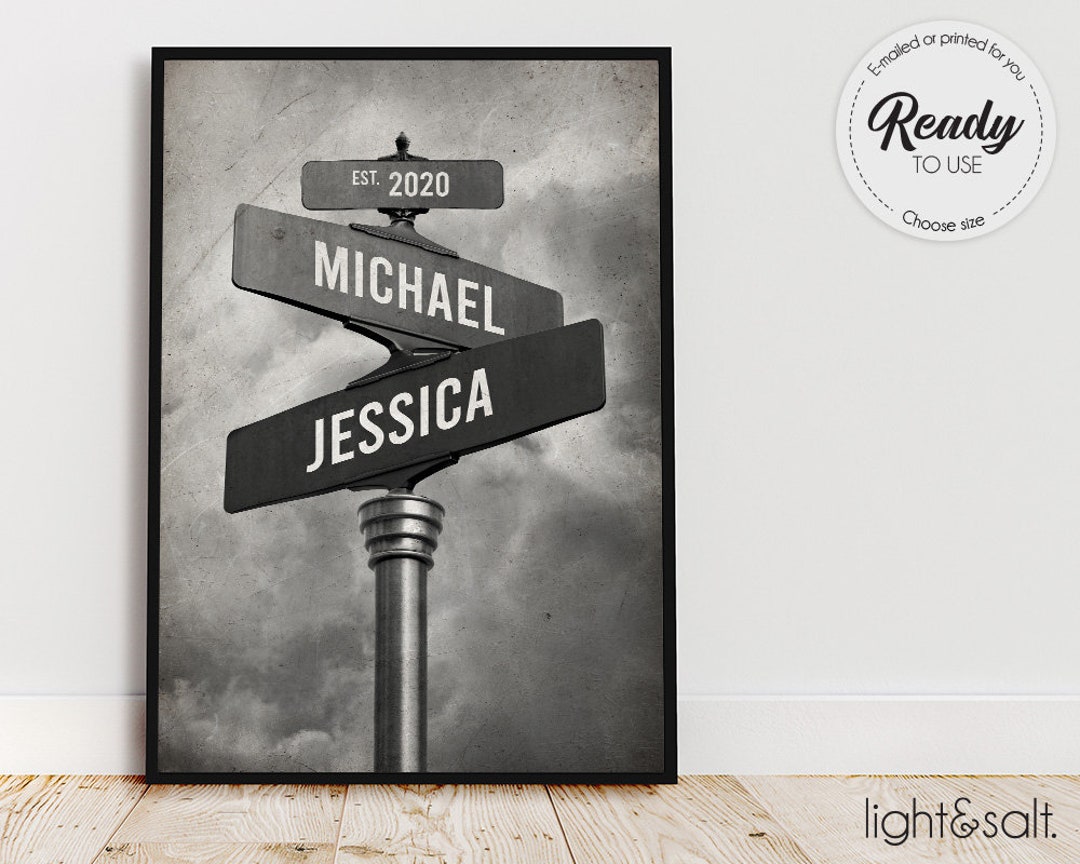 Custom Street Sign, Lovers Crossroads, Custom Street Names & Wedding ...