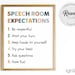 Speech Room Expectations Speech Classroom Rules Speech - Etsy