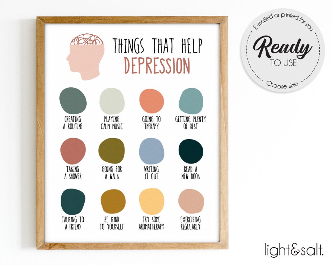 Things That Help Depression, Mental Health Wall Art, Therapist School ...