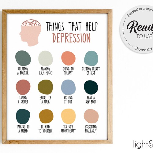 Things That Help Depression Mental Health Wall Art Therapist - Etsy