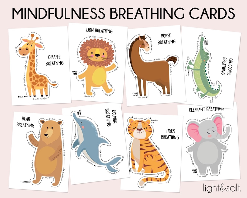 Mindfulness Breathing Exercises Activities for Kids, Animal, Breathing ...