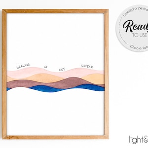 Healing is Not Linear, Mental Health Poster, Self Care, Self Love ...