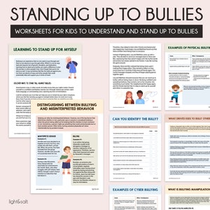 Stand up to Bullying, Standing up for Yourself, Kids Worksheets, Anti ...