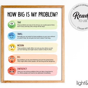 How Big is My Problem Poster, Zones of Regulation Poster, Size of the ...