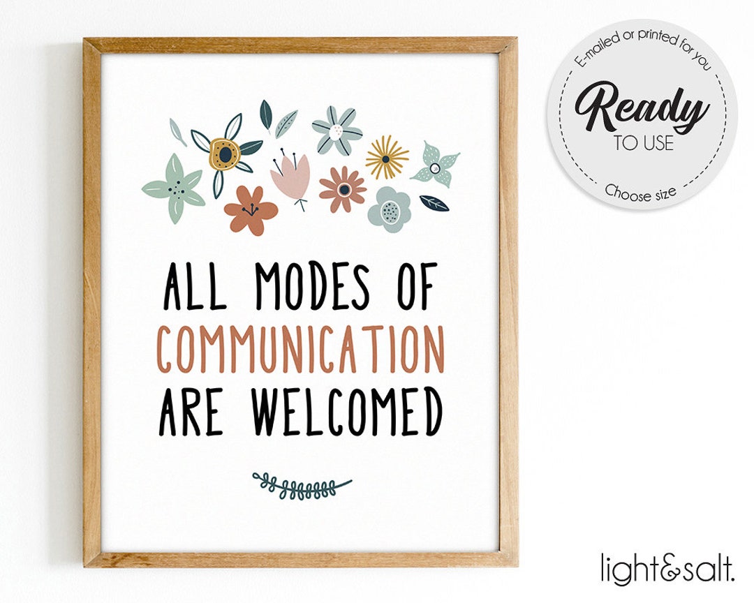 All Modes of Communication Are Welcomed, Speech Therapy Wall Decor ...