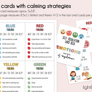 Zones of Regulation Coping Skills Cards, Feelings Awareness Tool ...
