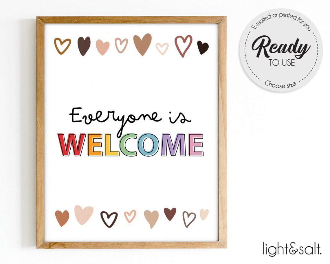 Everyone is Welcome Diversity Poster BLM Art Print Stronger - Etsy