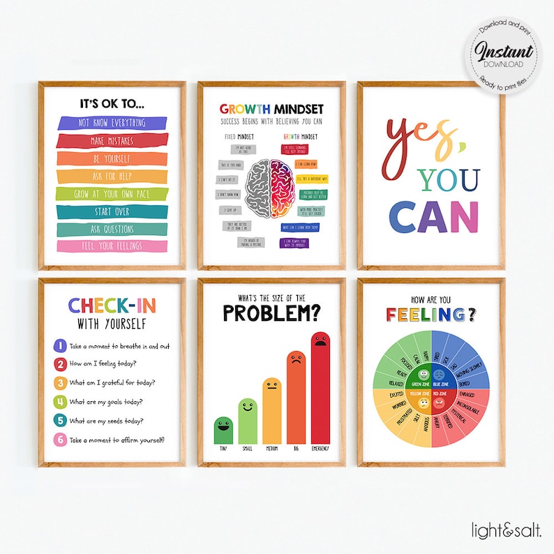 Calming Corner Bundle Set of 6, Primary Colors, Classroom Decor, Mental ...