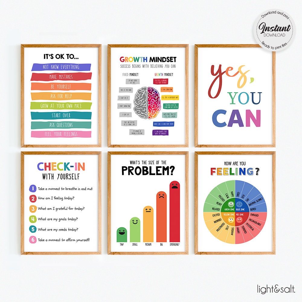 Calming Corner Bundle Set of 6, Primary Colors, Classroom Decor, Mental ...