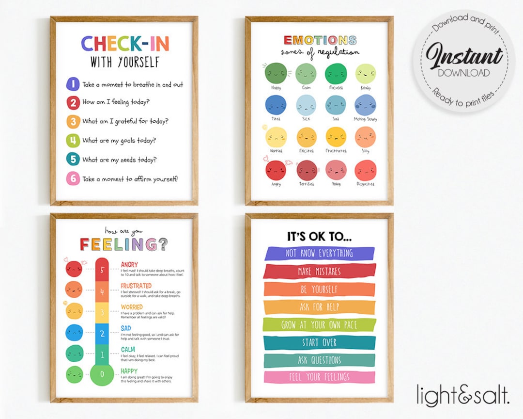 Calm Corner Bundle Set of 4 Posters, Zones of Regulation, Feelings ...