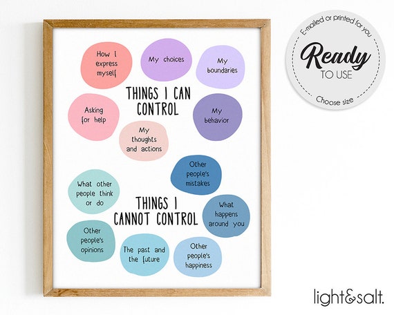 Things I Can Control Poster Therapy Office Decor Mental | Etsy