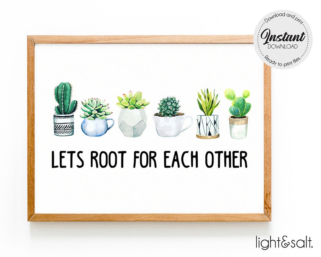 Lets Root for Each Other, Be Kind, Boho, Classroom Decor, Plant Decor ...