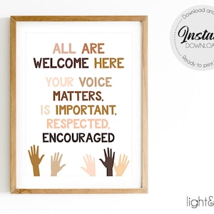 Diversity Bundle Set of 6 Posters, Equality, BLM, All Are Welcome Here ...