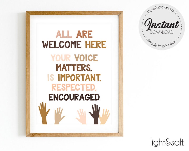 Diversity Bundle Set of 6 Posters, Equality, BLM, All Are Welcome Here ...
