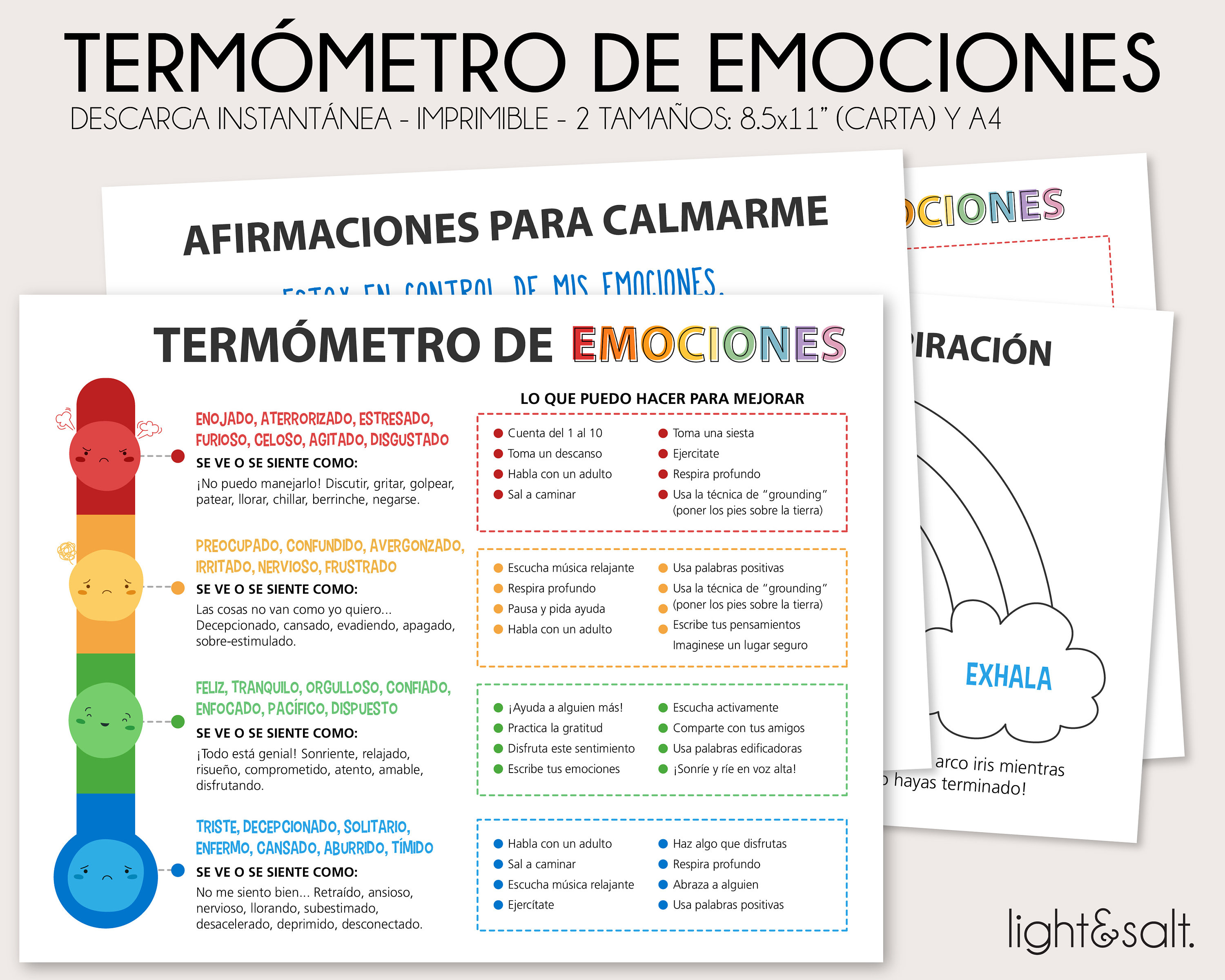 Hoja De Trabajo Sobre El Termómetro De Sentimientos Termometro De
