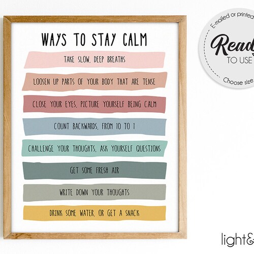 Anxiety Coping Statements Feelings Poster Ways to Stay Calm - Etsy