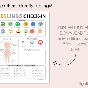 Feelings Check-in Worksheet, Feelings Thermometer, Calm Corner, Social ...