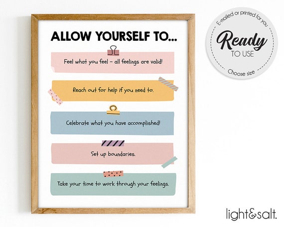 Daily Check-in Poster Self-care Poster Daily Affirmation - Etsy