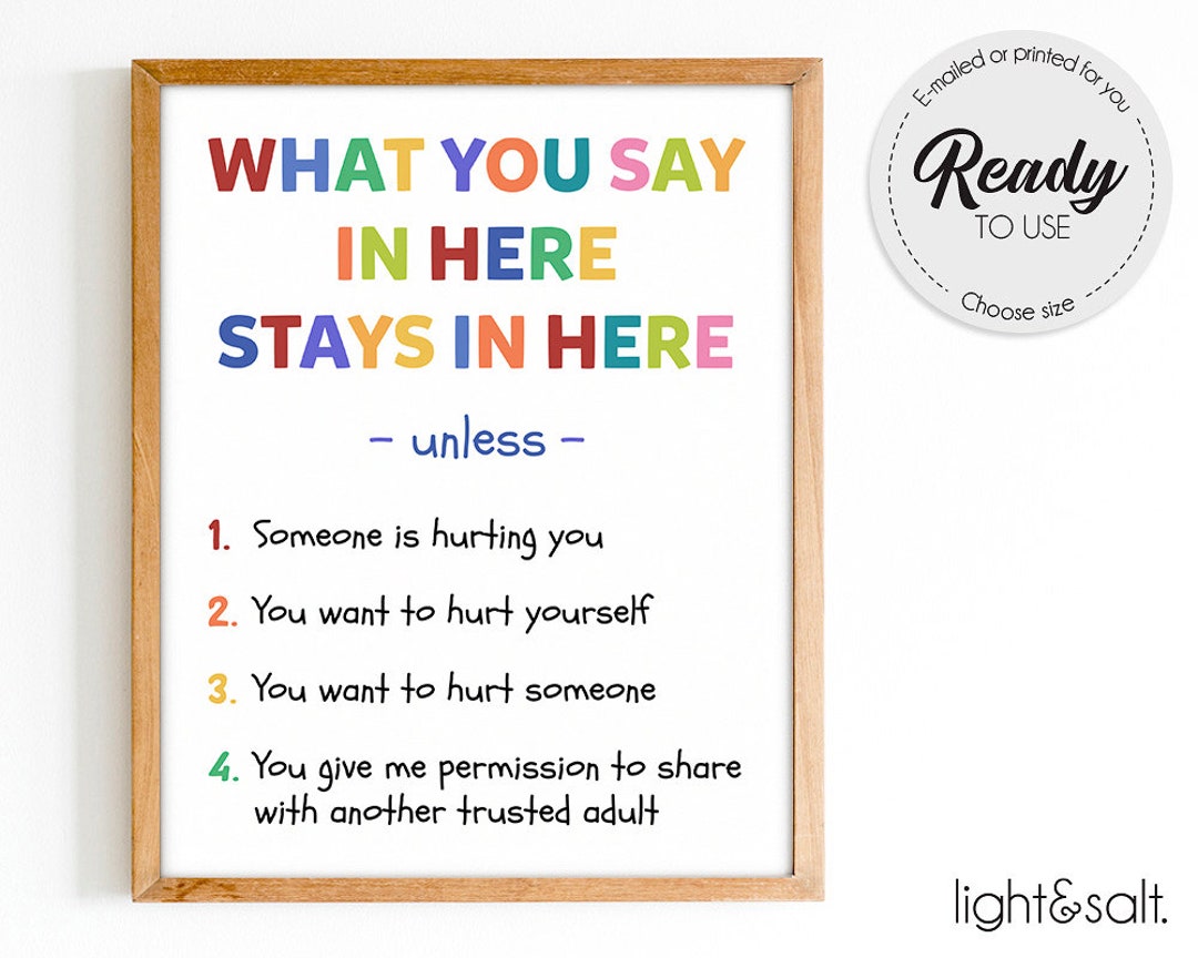 What You Say in Here Stays in Here, Counselor Office Decor, Counseling ...