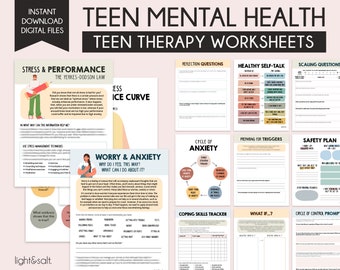 Self-harm Coping Workbook for Teen Mental Health & Reflective Teen ...
