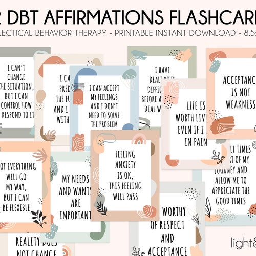 Anxiety Coping Skills Flashcards DBT Cards Dialectical - Etsy