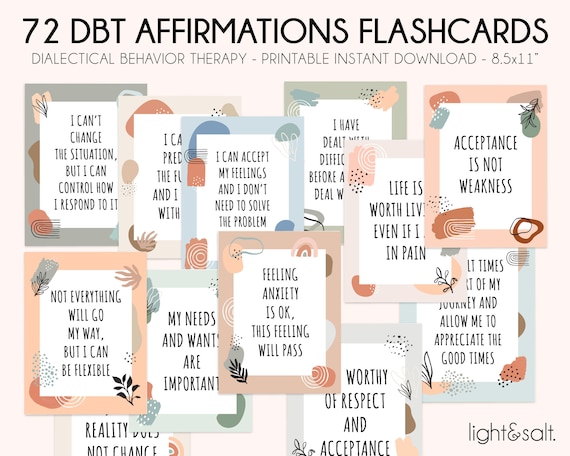 DBT Affirmation Cards DBT Flash Cards Coping Skills Cards - Etsy
