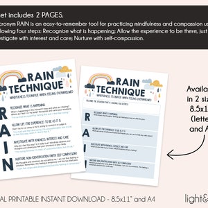 Rain Mindfulness Worksheet, Things I Can Control, Worry Worksheets ...