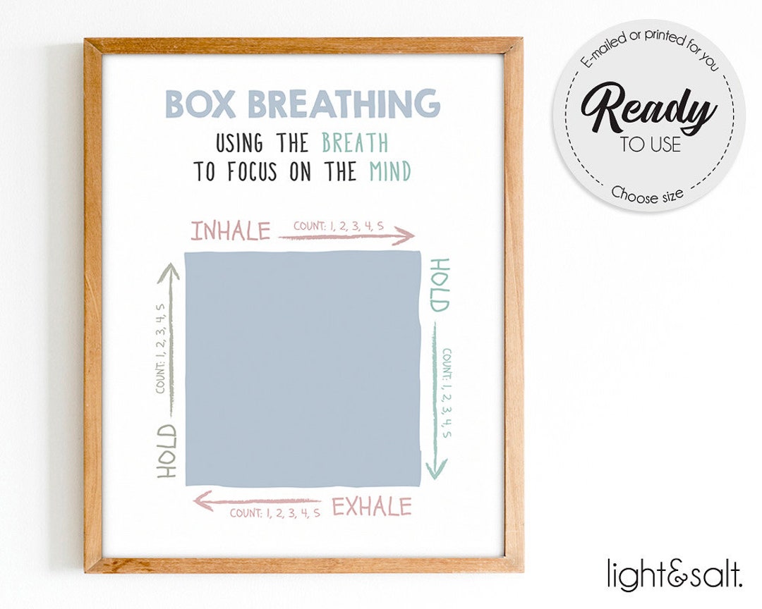 Grounding Technique Poster, Box Breathing, Calm Down Corner, Anxiety ...