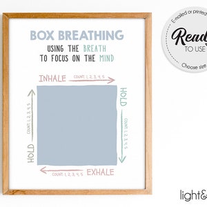 Grounding Technique Poster Box Breathing Calm Down Corner - Etsy