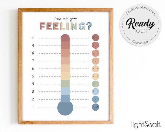 Rainbow Feelings Chart Emotions Print Feelings Thermometer - Etsy Hong Kong